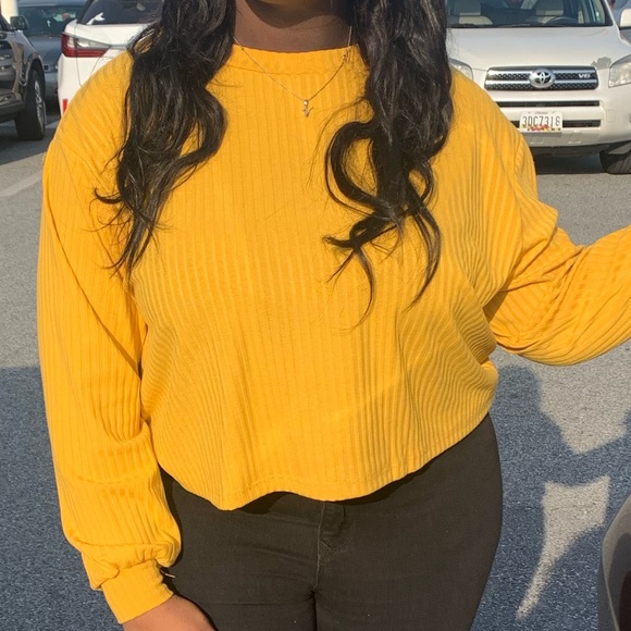 Tops | Bright Yellow Long Sleeve Blouse | Poshmark